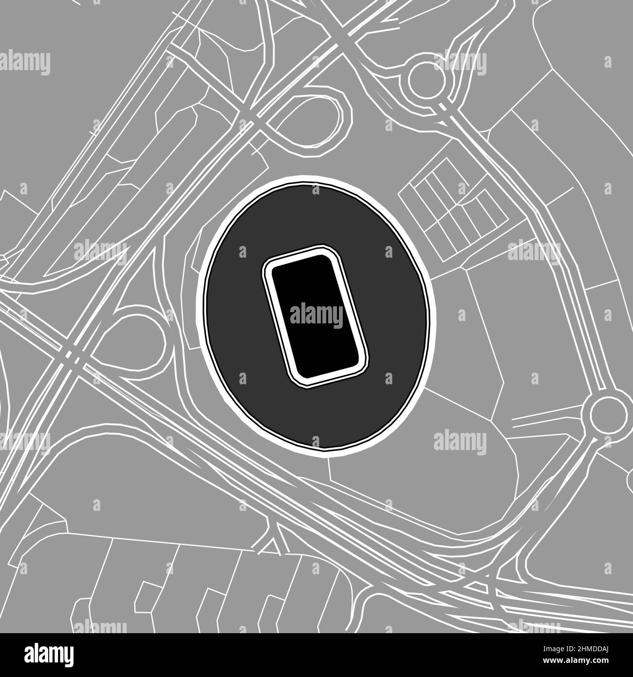 Lisbon, Baseball MLB Stadium, outline vector map. The baseball statium ...