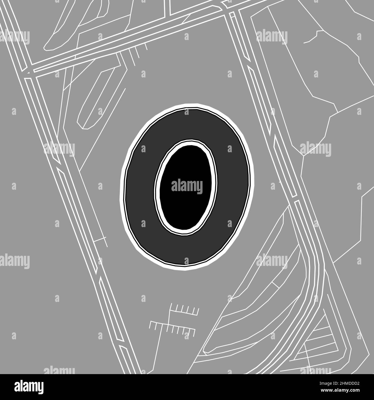 Belo Horizonte, Baseball MLB Stadium, outline vector map. The baseball ...