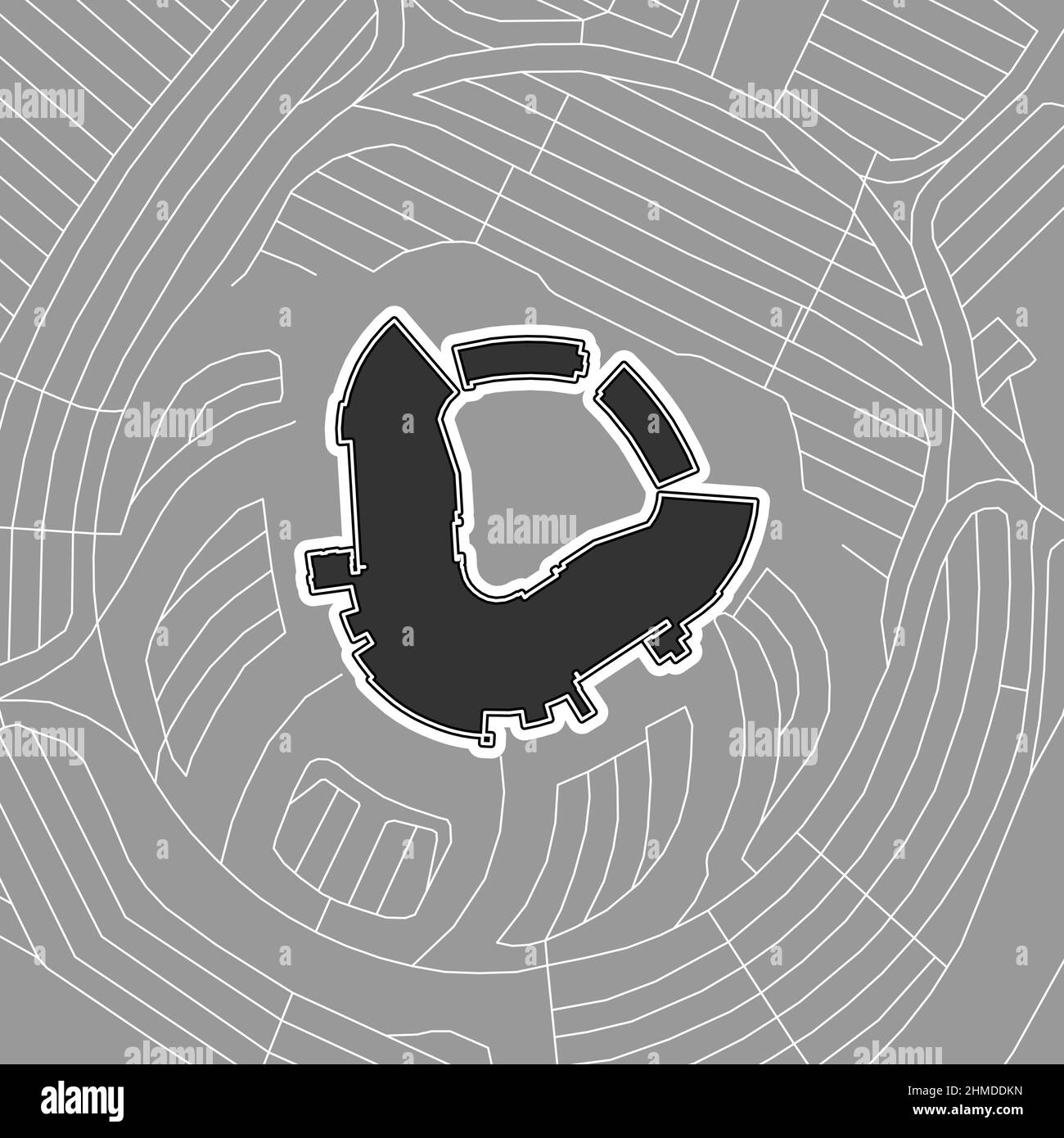 Los Angeles, Baseball MLB Stadium, outline vector map. The baseball ...