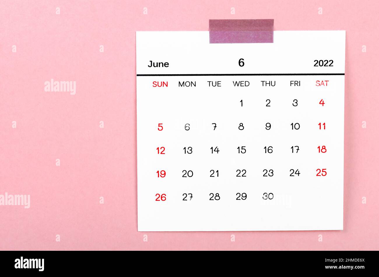 Calendario Junio 2022
