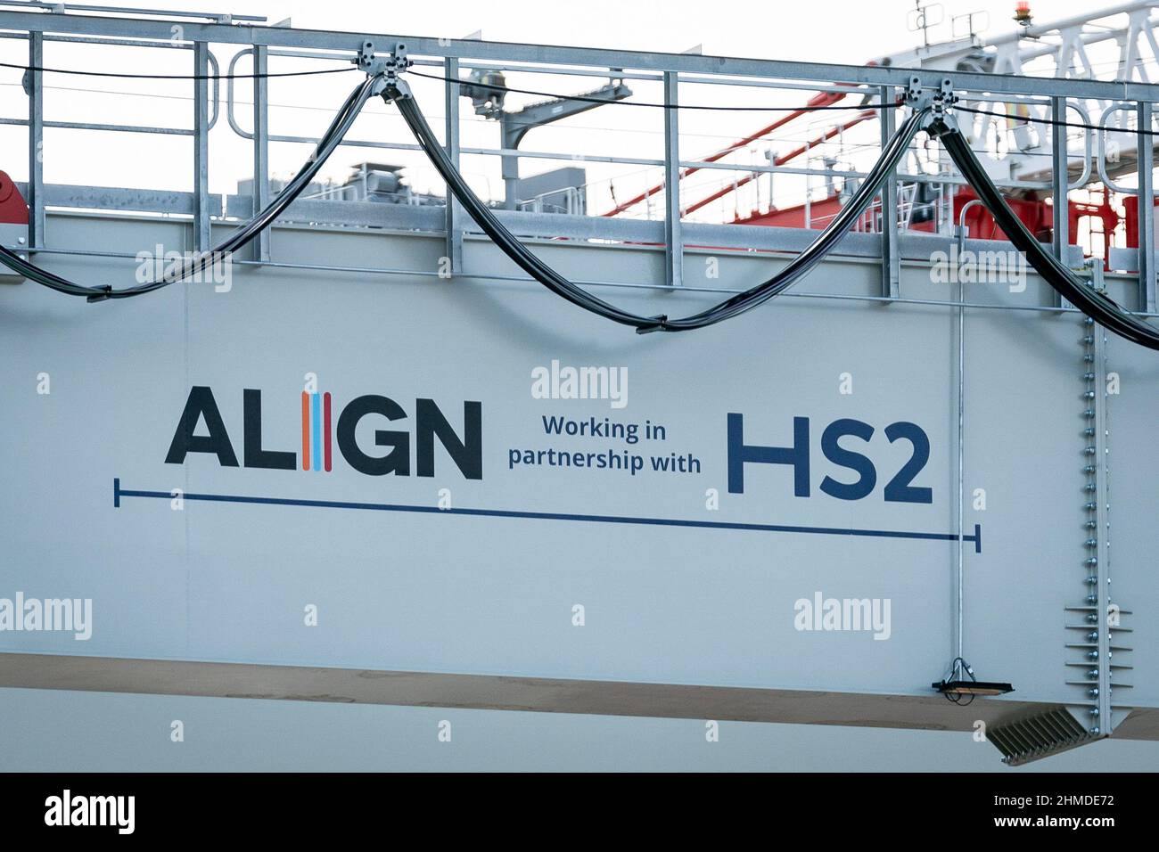 The HS2/Align Compound in Rickmansworth, Hertfordshire, where segments ...