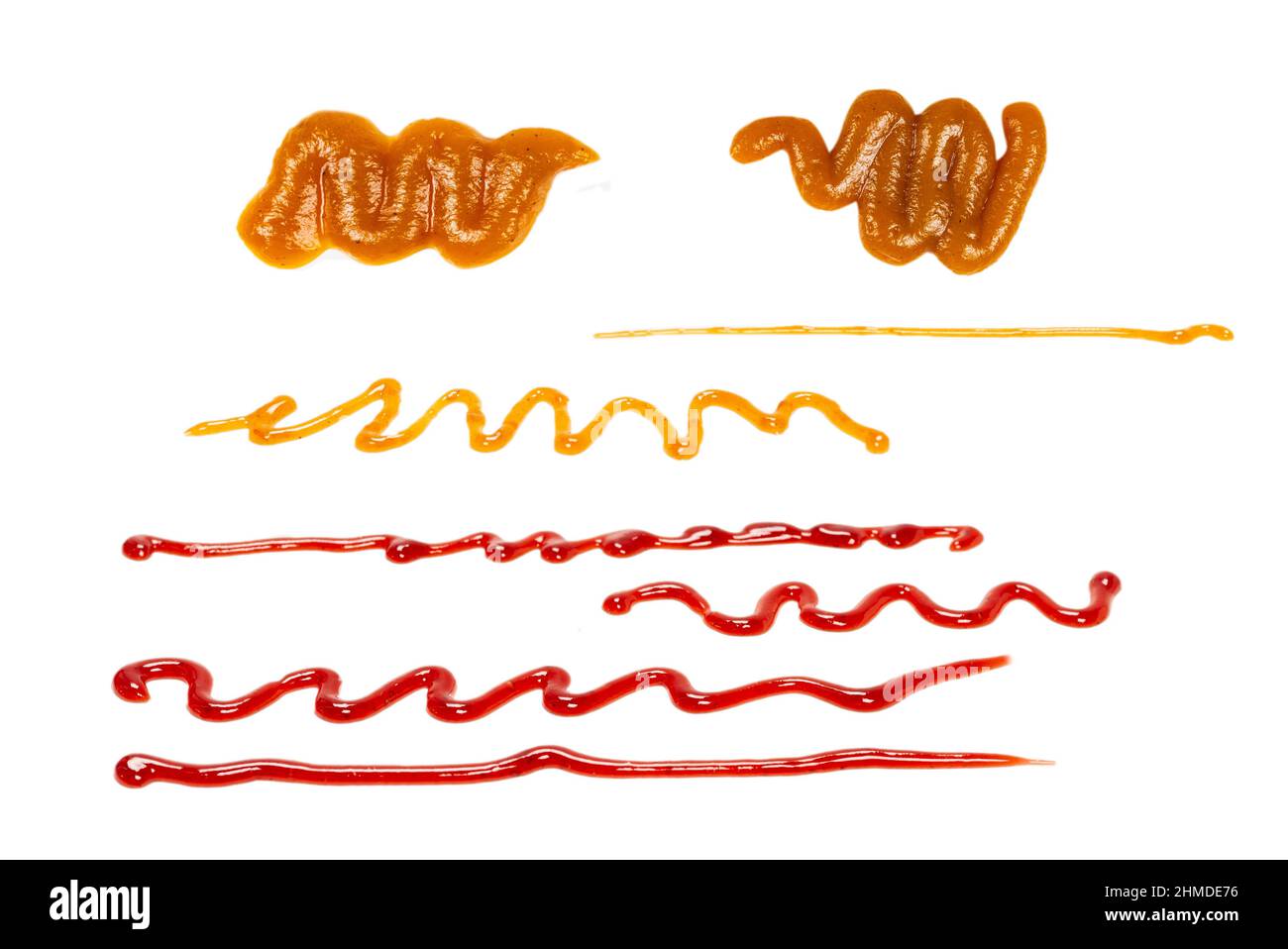 Red strawberry jam splashes isolated on white background. Top view ...