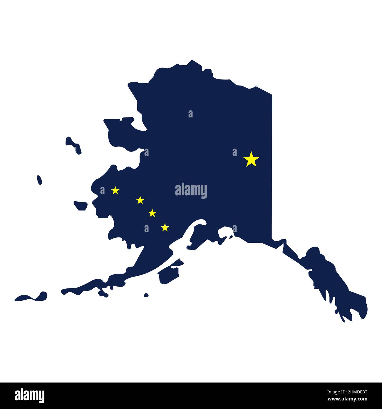 Vector map of Alaska. High detailed illustration. Country of the United ...