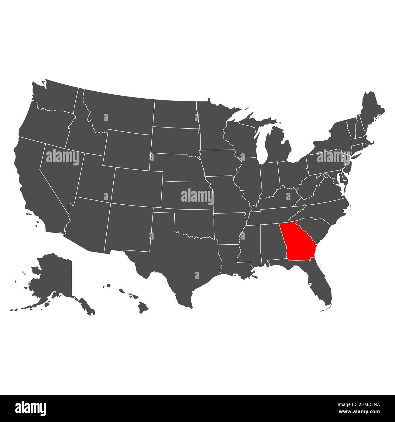 Map of the us state of Georgia. High detailed illustration. Country of ...