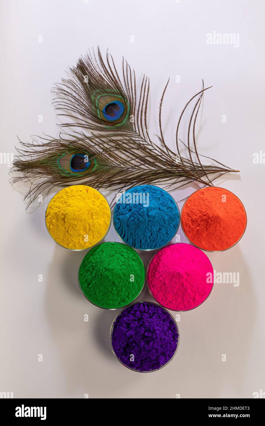 Dry Color powders for Holi Indian festival of colors Stock Photo - Alamy