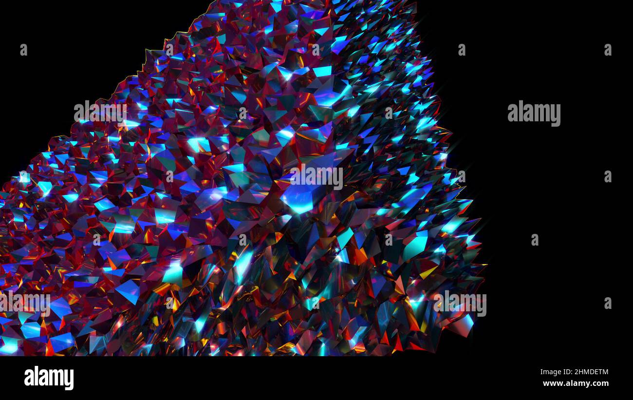 Geometric abstract crystal with futuristic 3d render bright gradient ...