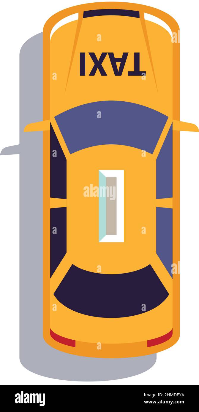 Yellow taxi cab top view Stock Vector Images - Alamy