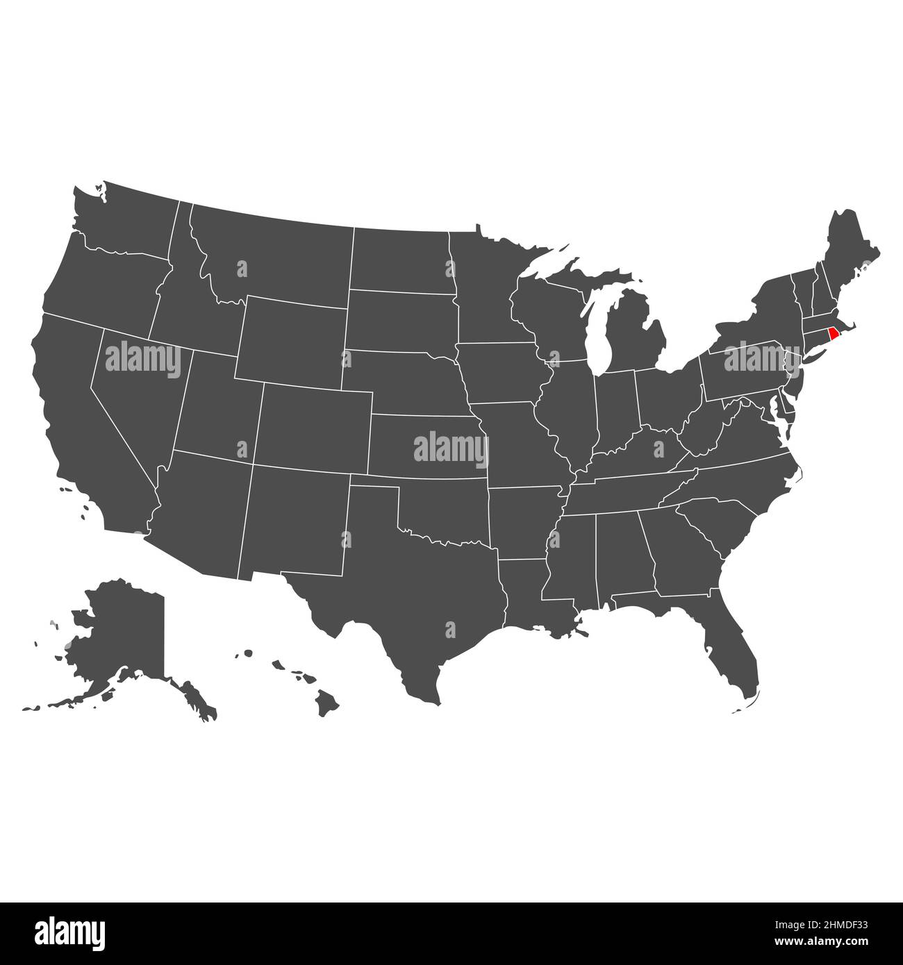 Rhode Island vector map. High detailed illustration. Country of the ...