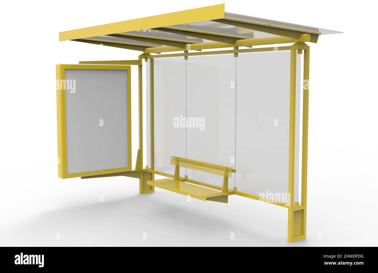 Bus stop template illustration 3d rendering Stock Photo - Alamy