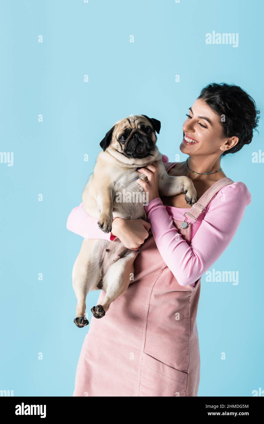 Woman with pug dog hi-res stock photography and images - Alamy