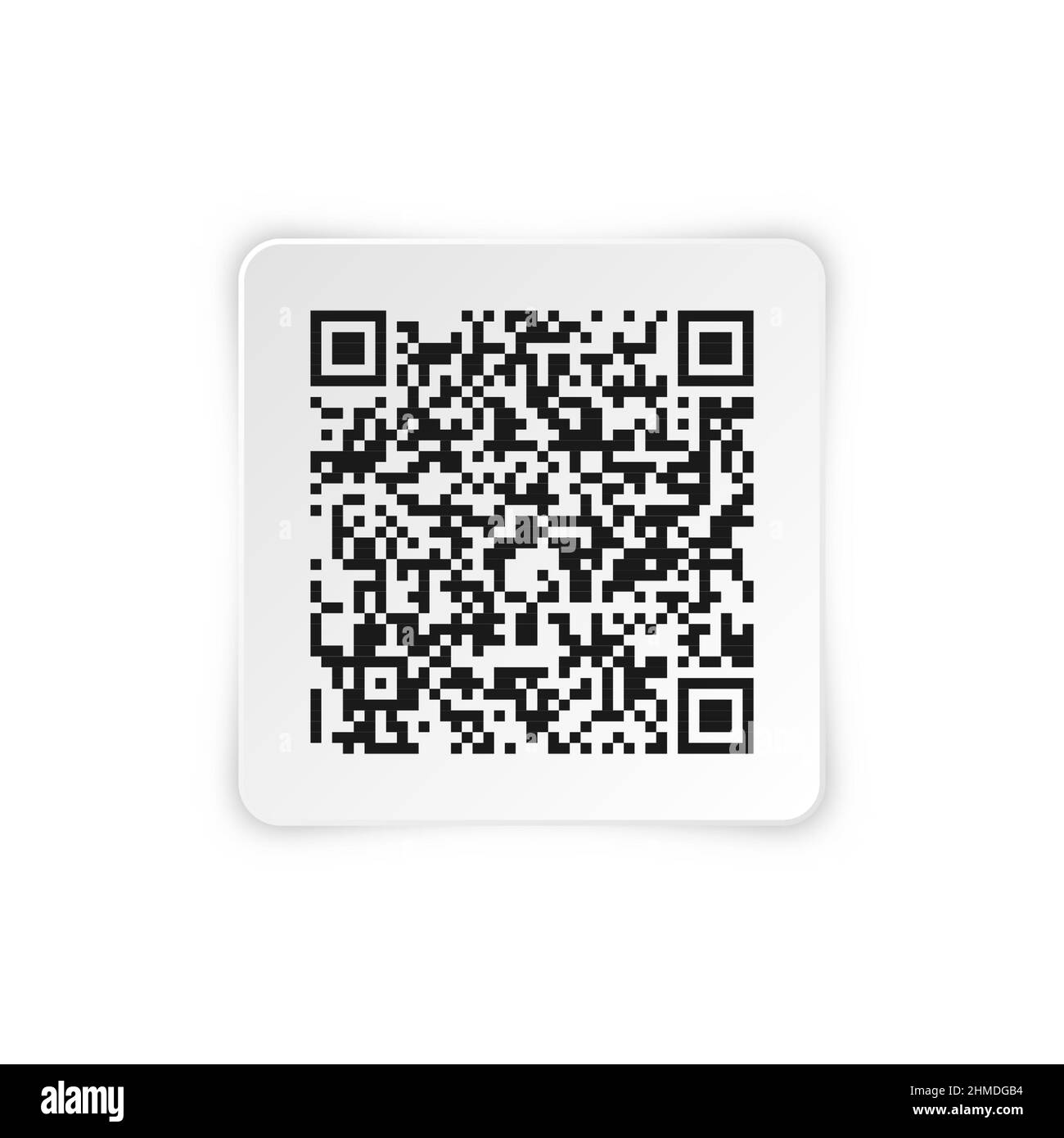 Realistic QR code sticker. Identification tracking code. Serial number ...