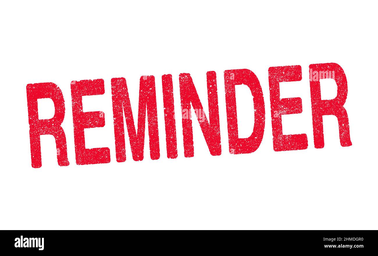 Vector illustration of the word Reminder in red ink stamp Stock Vector ...