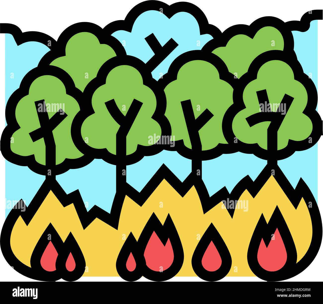 tree fire color icon vector illustration Stock Vector Image & Art - Alamy