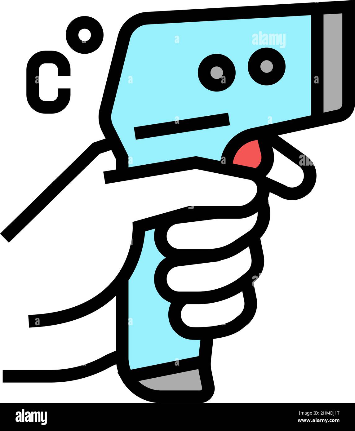 Thermometer contactless line icon Stock Vector Images - Alamy