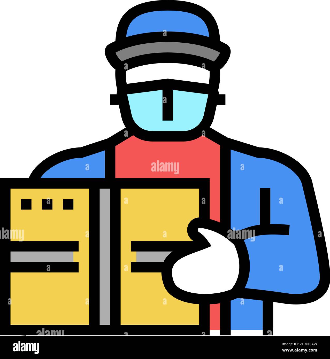 courier contactless color icon vector illustration Stock Vector Image ...