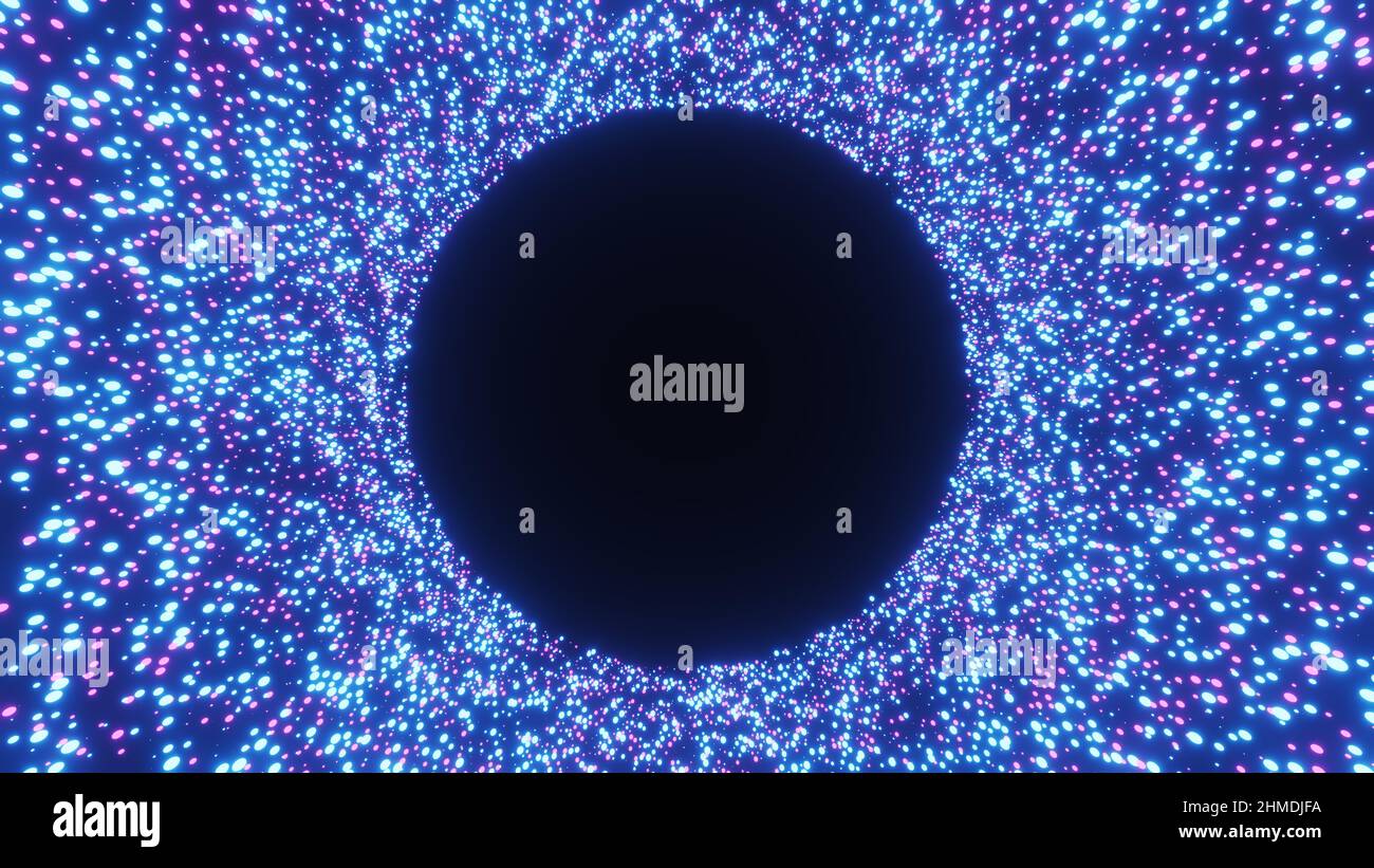 A colored illustration of glowing dust particles forming a creative ...