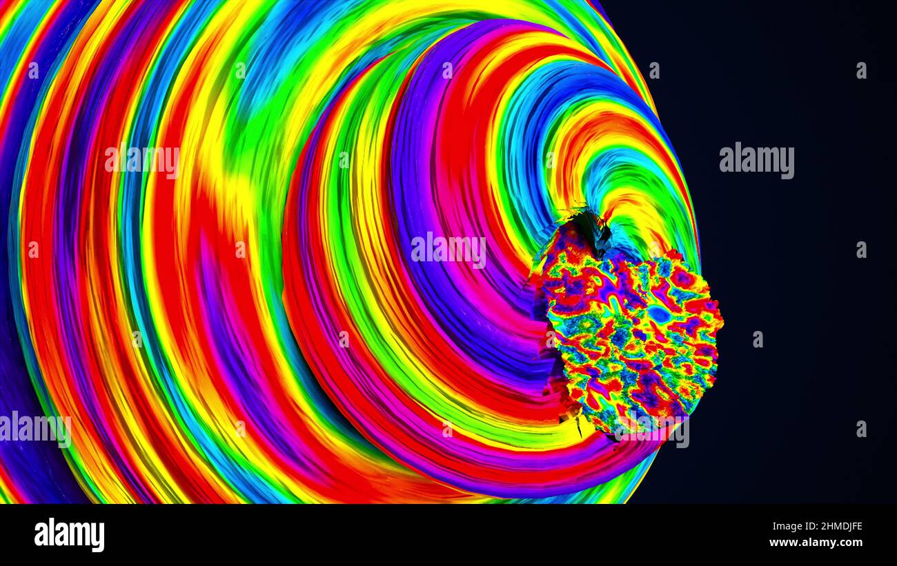 Swirling spiral 3d render textures with fluid rotation. Circular sea ...