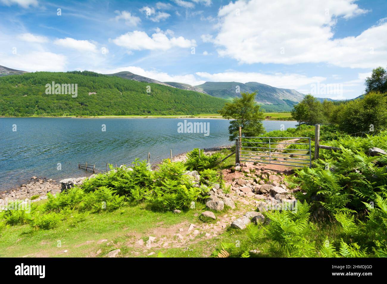The southern shore of Ennerdale Water in the English Lake District ...