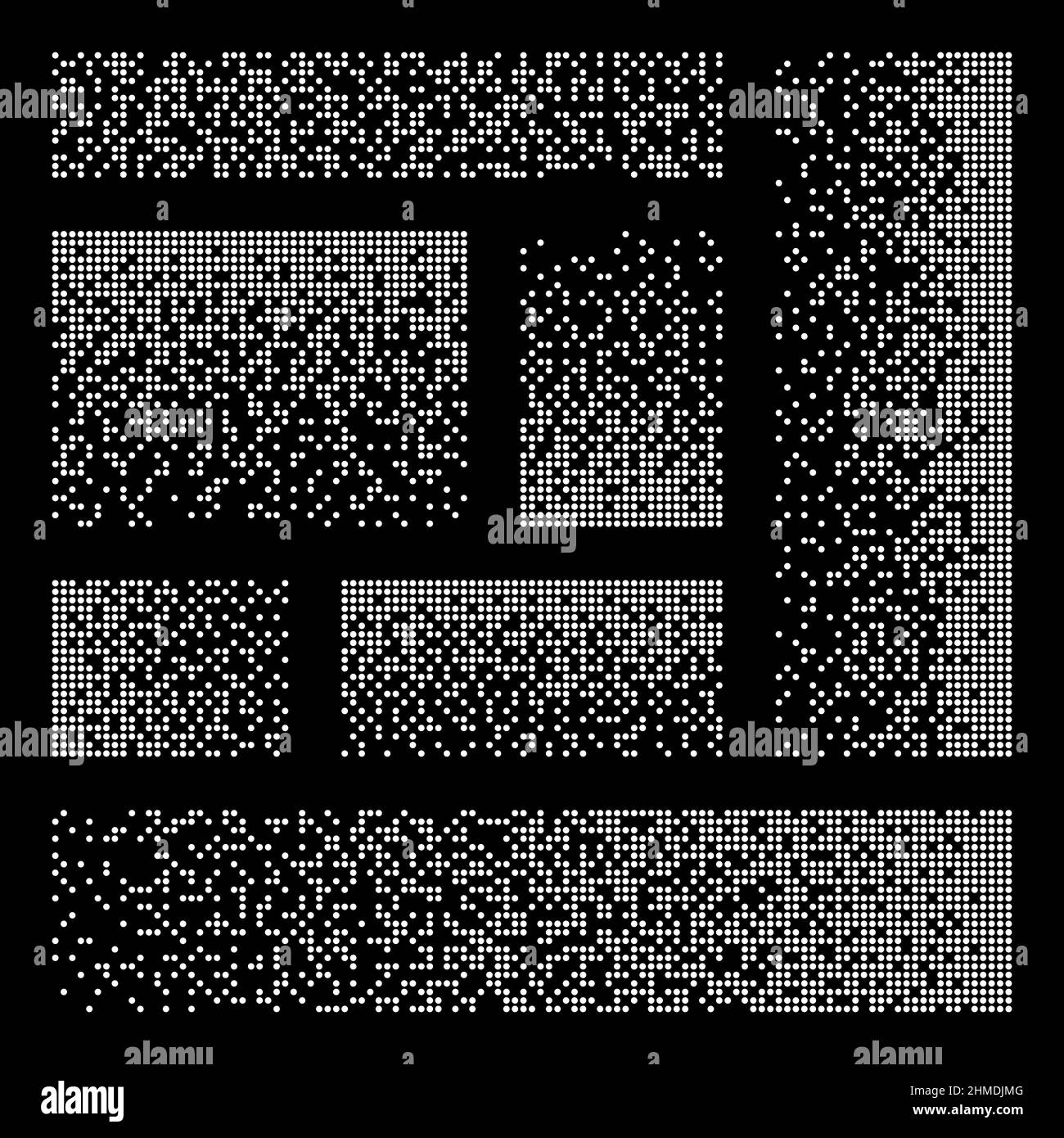 Pixel disintegration, decay effect. Various rectangular elements made ...