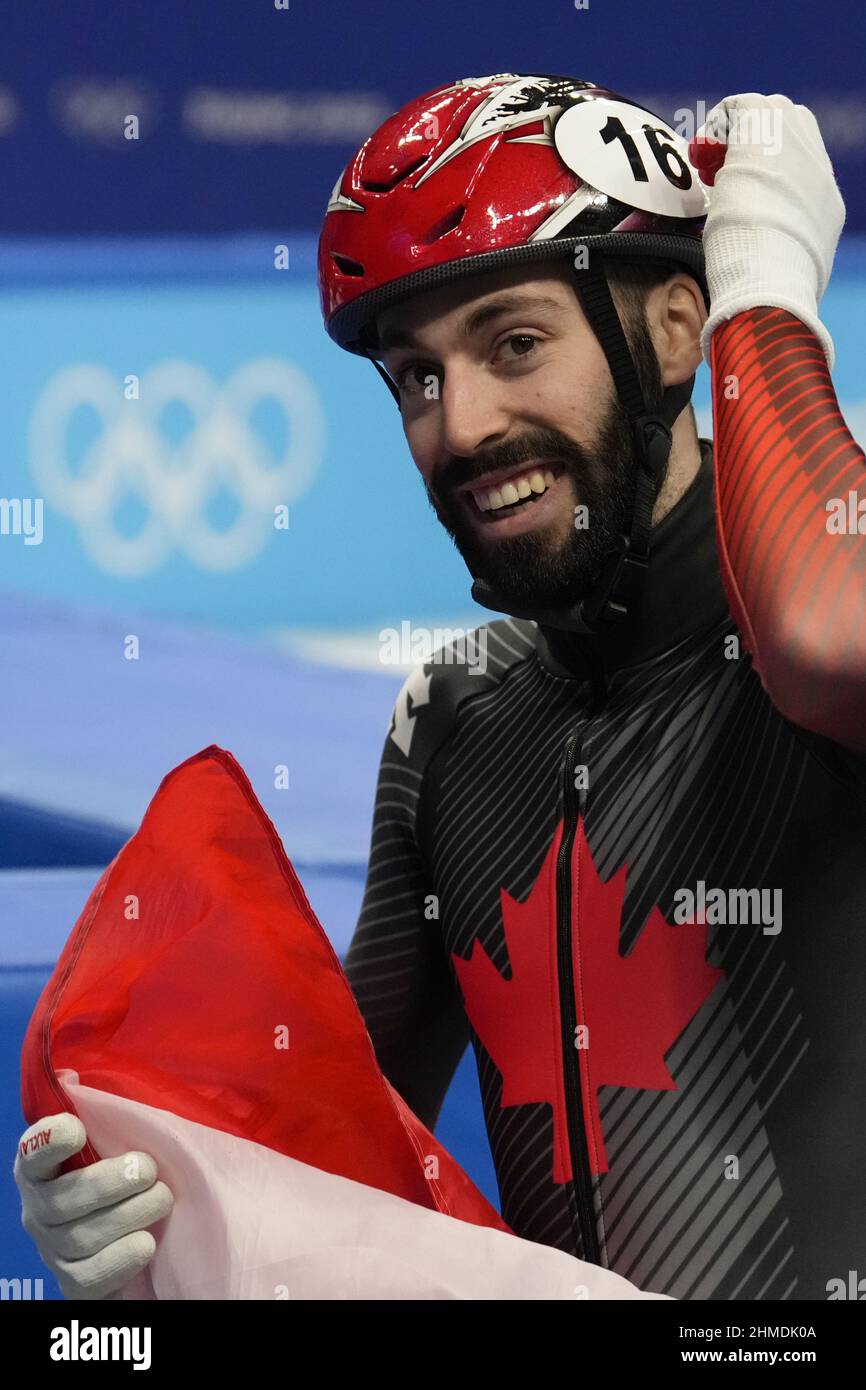 Beijing, China. 09th Feb, 2022. Steven Dubois, of Canada smiles after ...