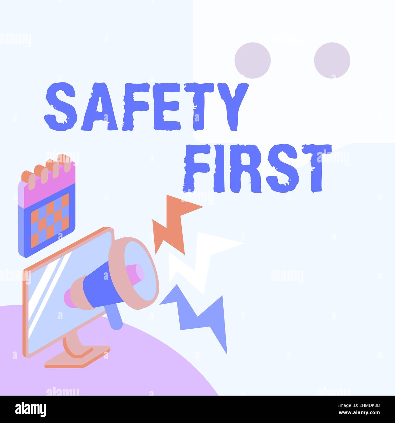 Text showing inspiration Safety First. Conceptual photo best avoid any ...