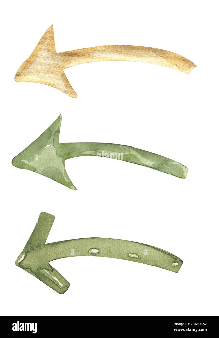 Watercolor hand drawn arrows set. Arrow illustration. Arrow clipart in ...