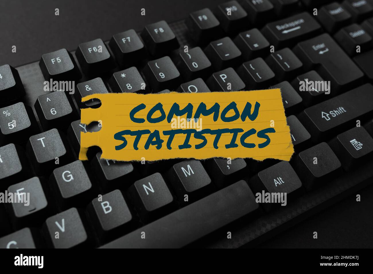 Handwriting text Common Statistics. Business overview deals with ...