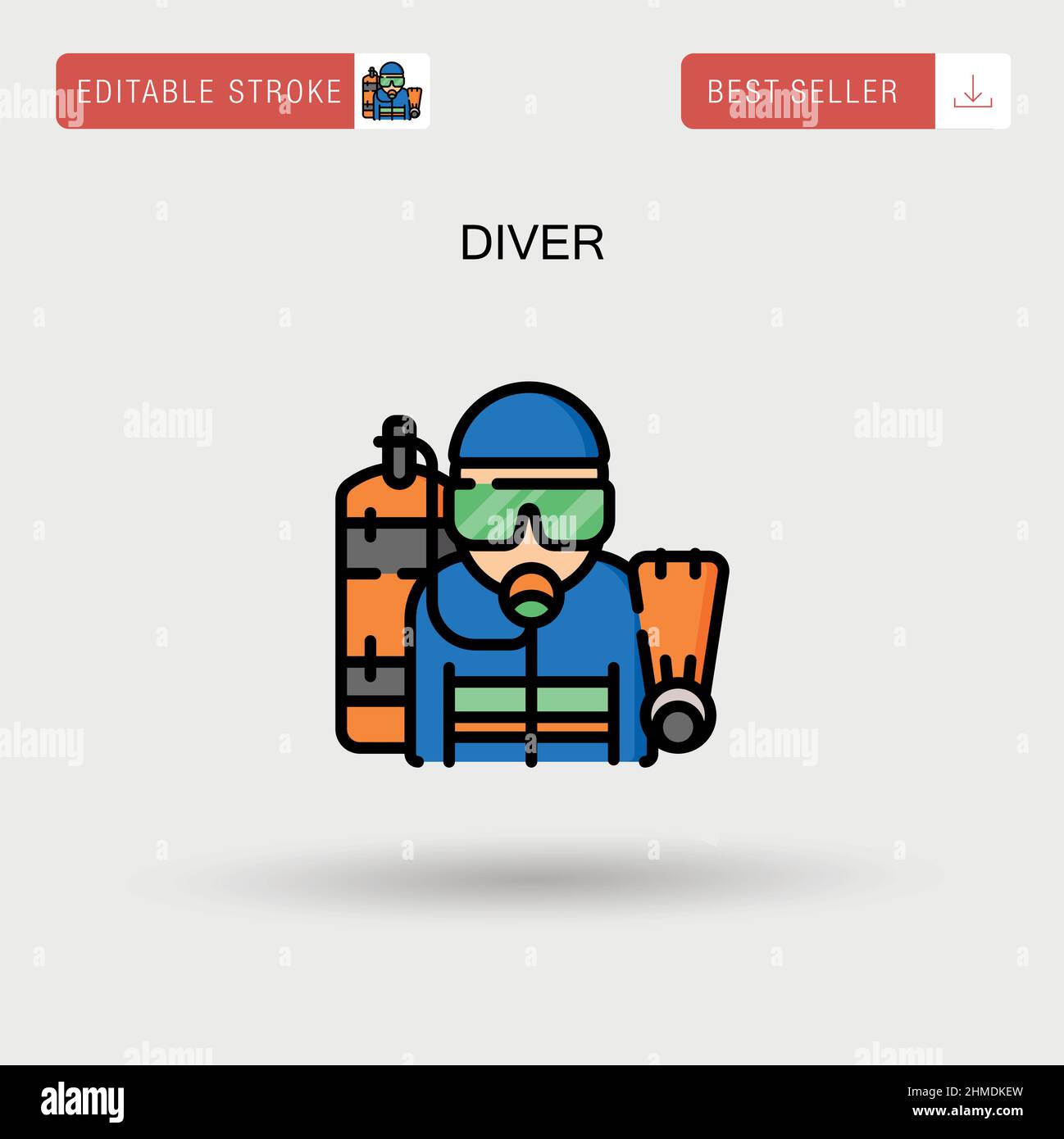 Diver Simple vector icon Stock Vector Image & Art - Alamy