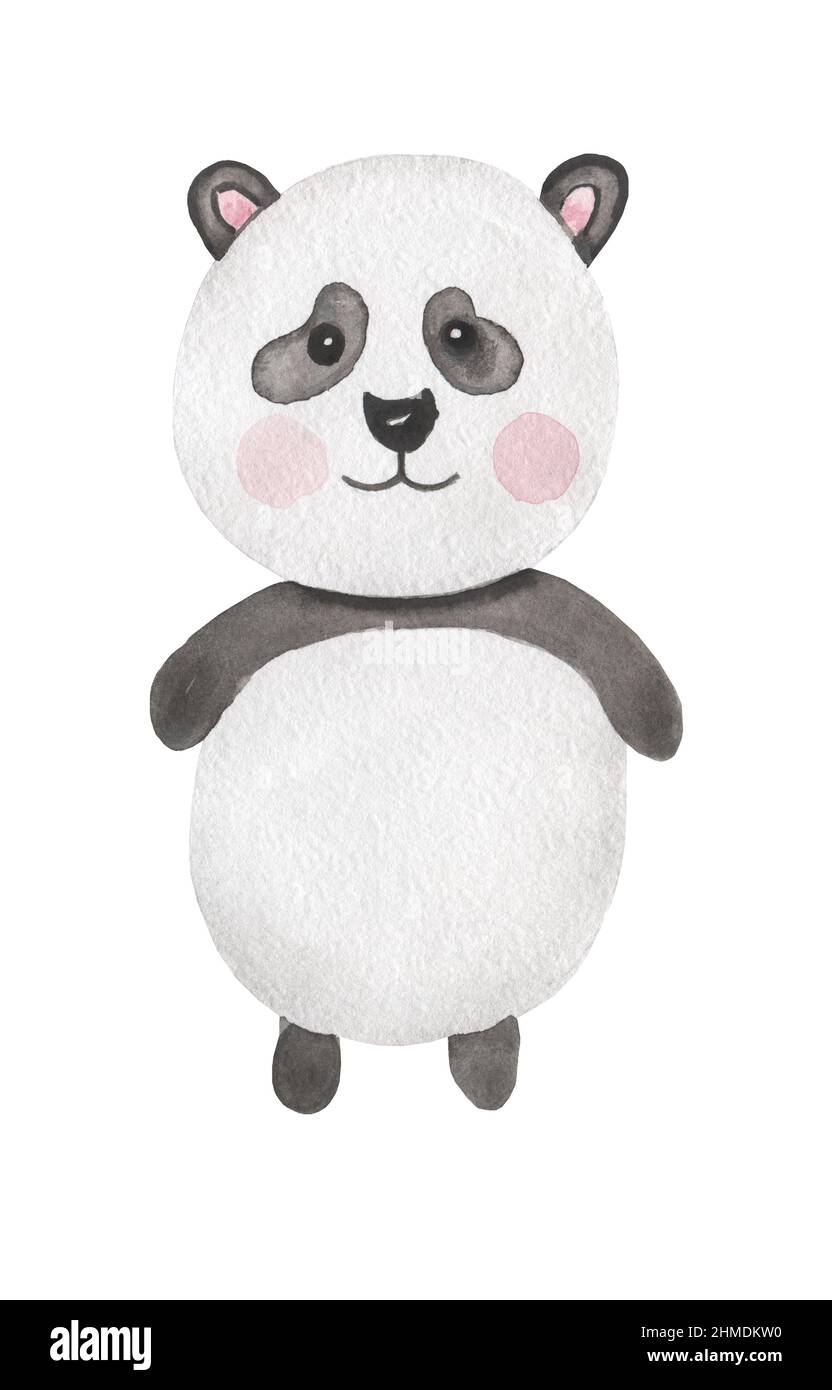 Cute Boho Animal Clipart, Watercolor hand drawn panda illustration ...