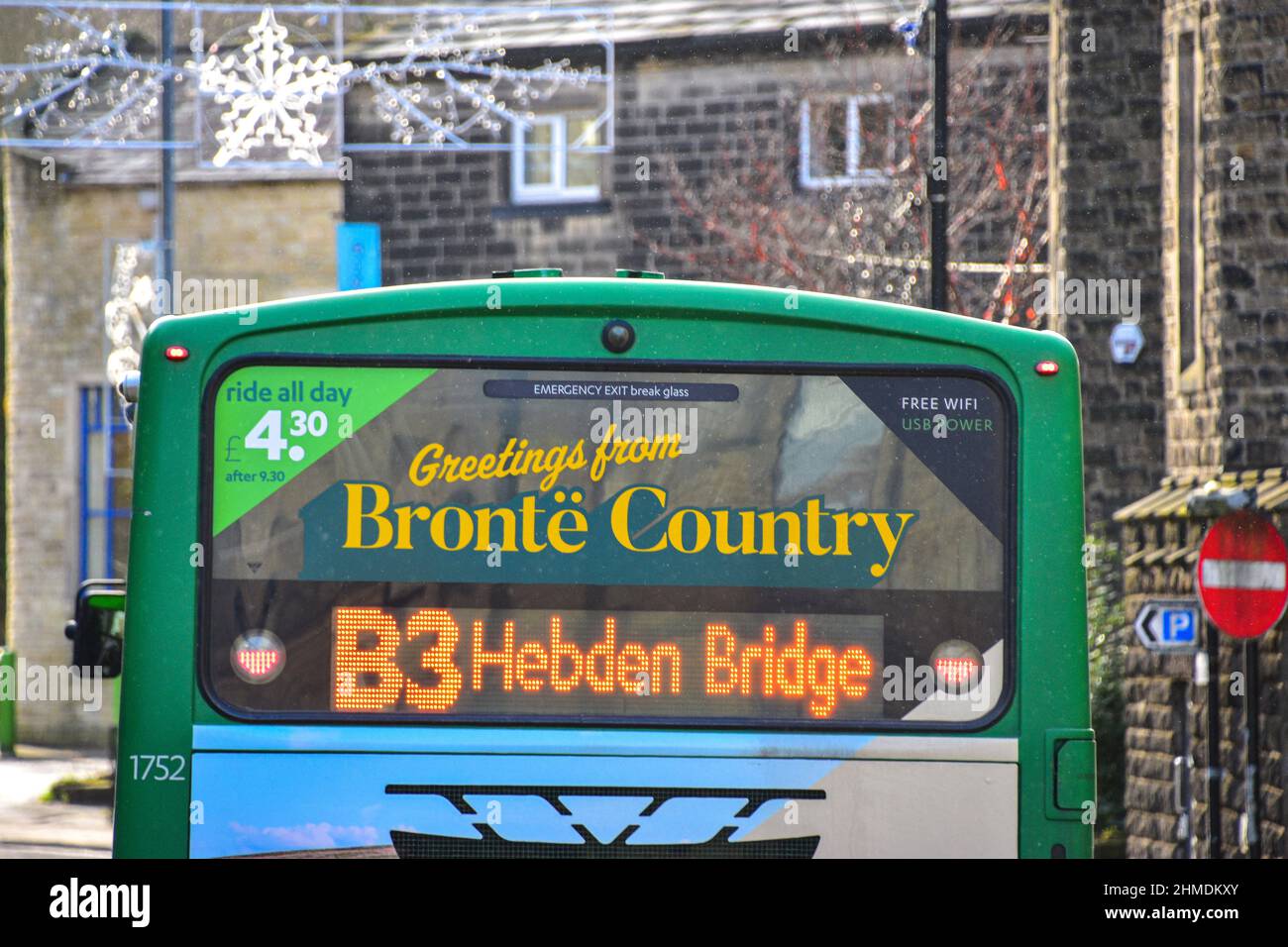 Bronte Bus, B3, Hebden Bridge, Pennines, West Yorkshire Stock Photo - Alamy