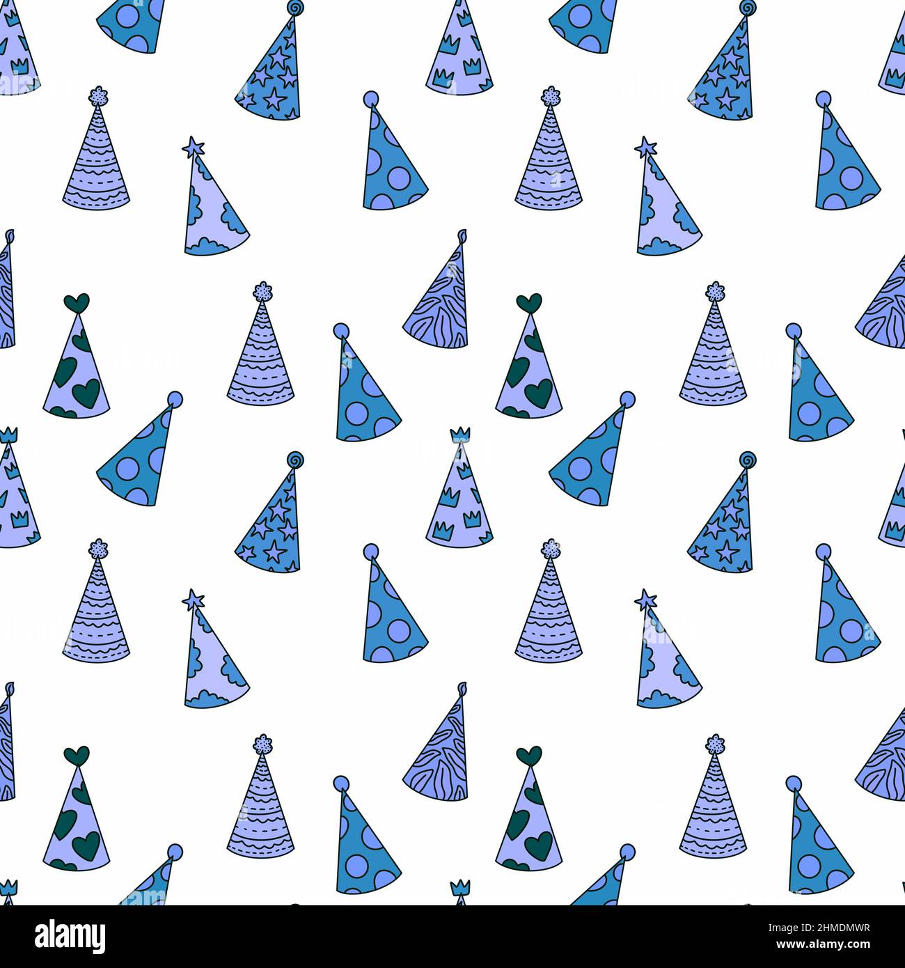 Party hat seamless pattern for fabrics and packaging and gifts and ...