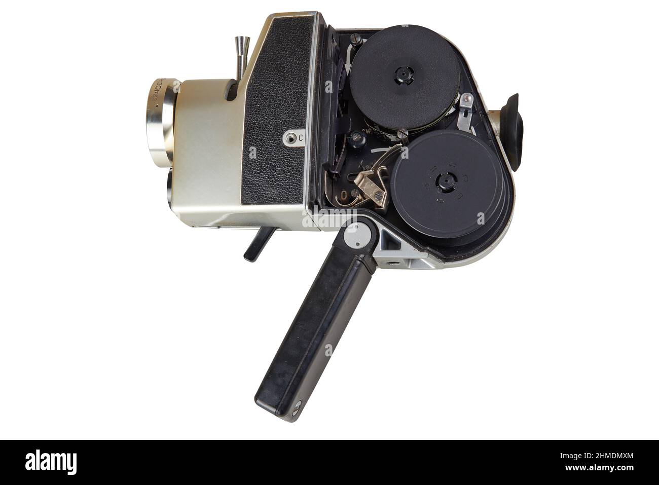 Vintage Camera super 8 opened and isolated on white with clipping path ...