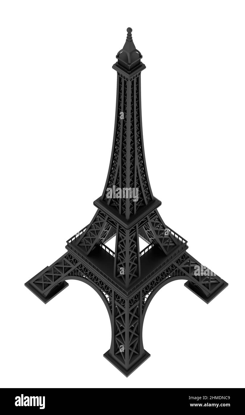 Eiffel tower angle view 3d illustratio Stock Photo - Alamy