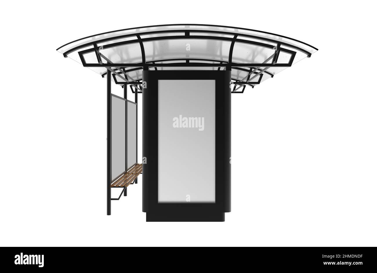 Bus stop template illustration 3d rendering Stock Photo - Alamy