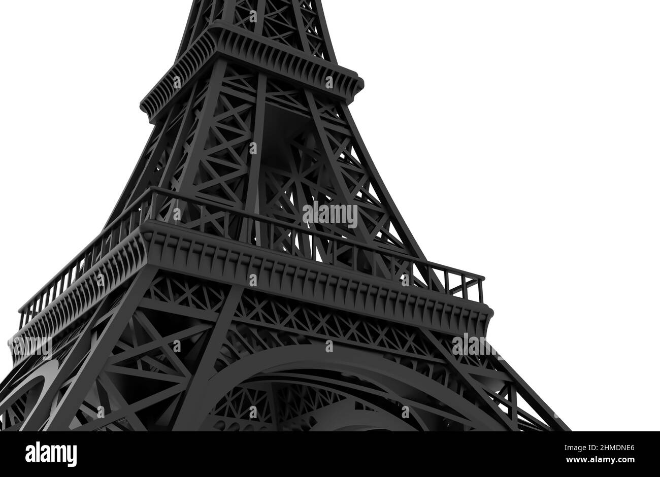 Eiffel Tower view 3d illustration rendering Stock Photo - Alamy