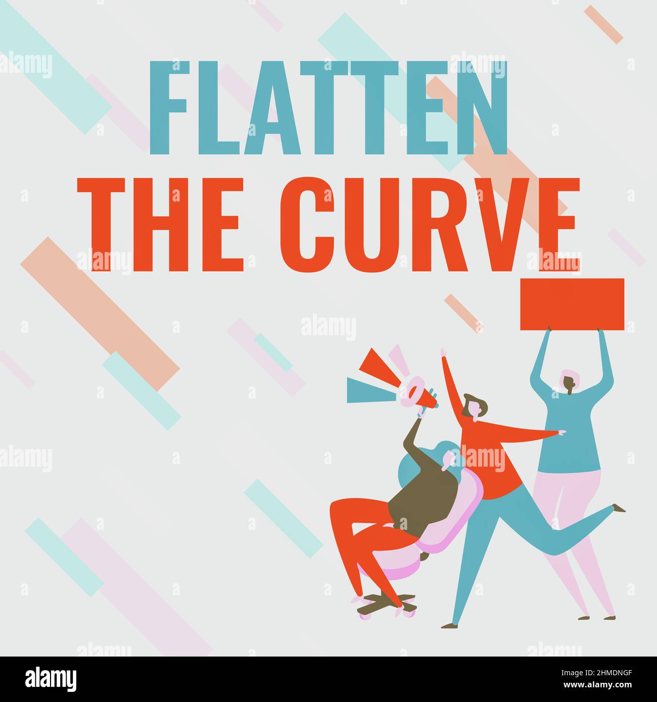 Handwriting text Flatten The Curve. Concept meaning raising an ...