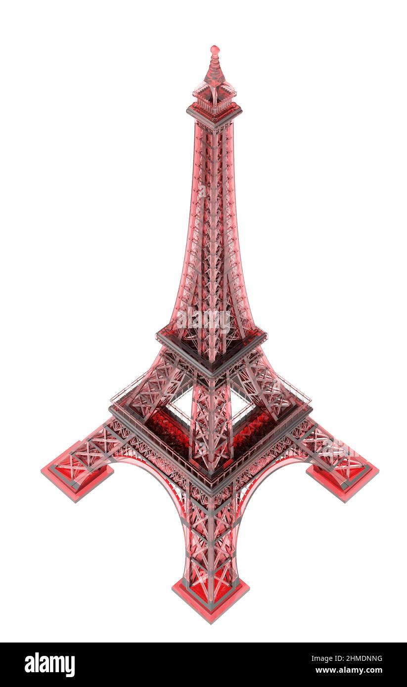Eiffel tower angle view 3d illustratio Stock Photo - Alamy