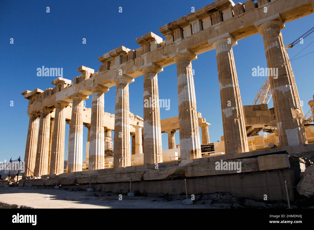 parthenon details temple on bright day acropolis athens Stock Photo - Alamy
