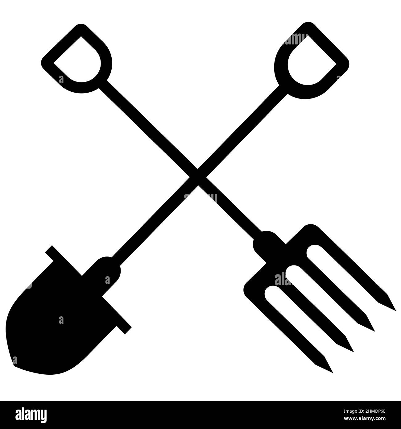 Rake shovel crossed Black and White Stock Photos & Images - Alamy