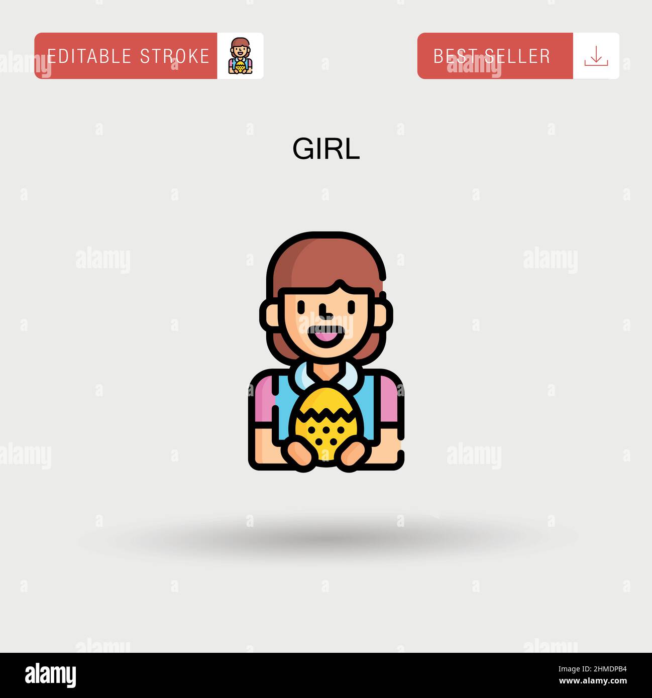 Girl Simple vector icon Stock Vector Image & Art - Alamy
