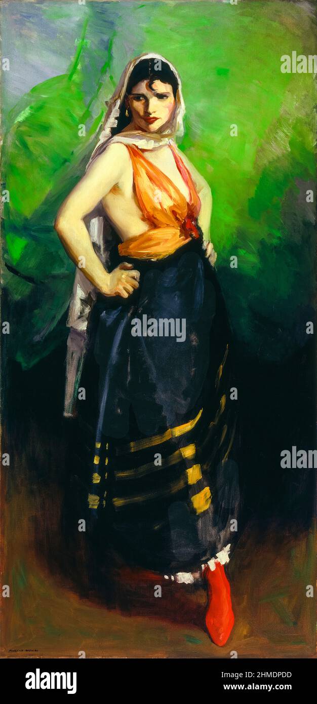 Betalo Rubino, Dramatic Dancer, painting by Robert Henri, 1916 Stock ...