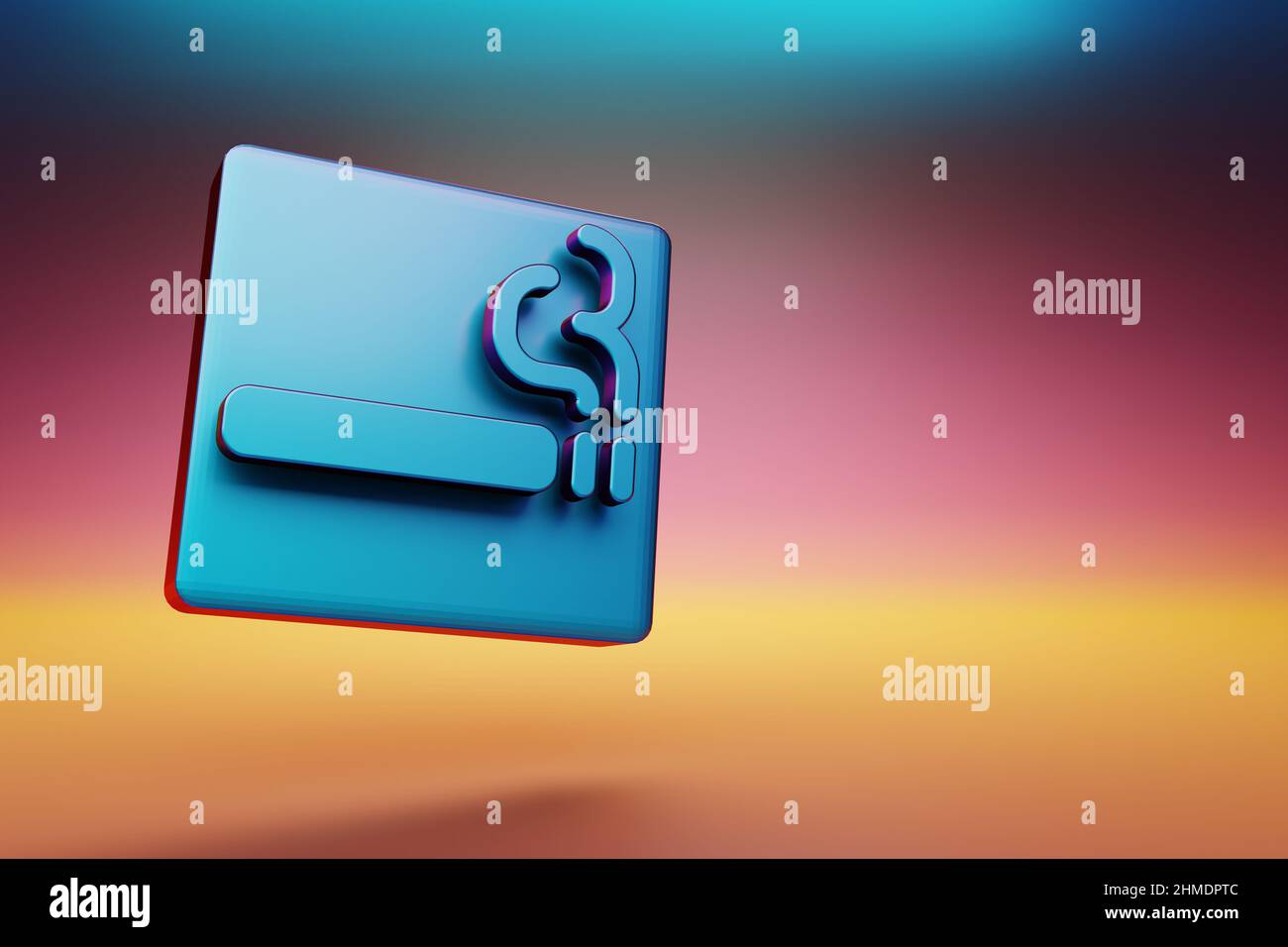 Smoking icon. Beautiful Blue Smoking symbol icons on multicolor bright ...