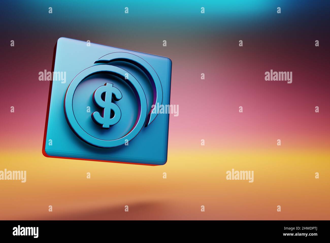 Coins icon. Beautiful Blue Coins symbol icons on multicolor bright ...