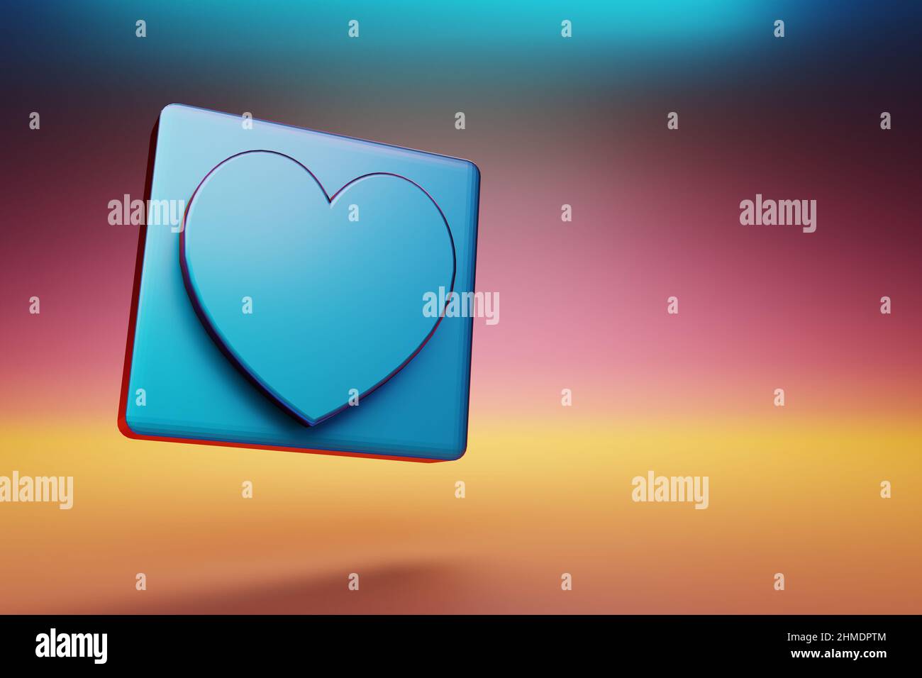 Heart icon. Beautiful Blue Heart symbol icons on multicolor bright ...