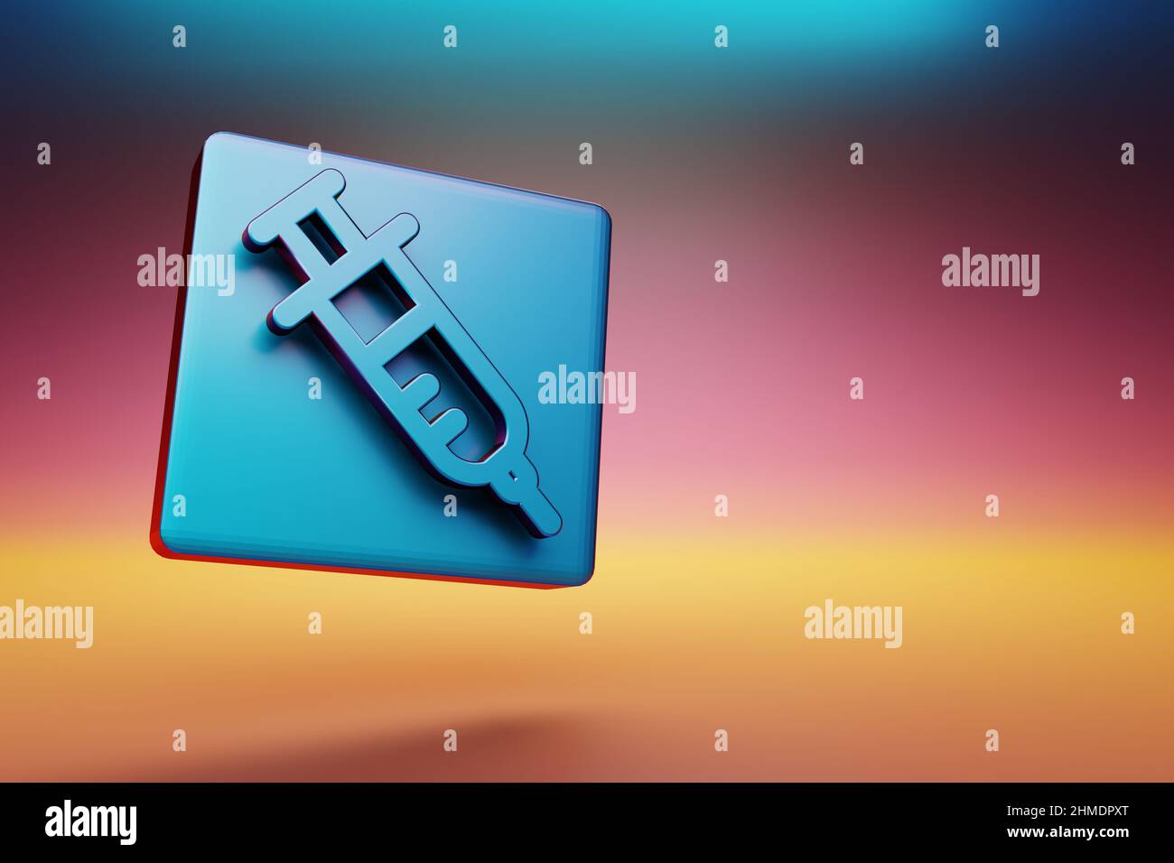 Syringe icon. Beautiful Blue Syringe symbol icons on multicolor bright ...