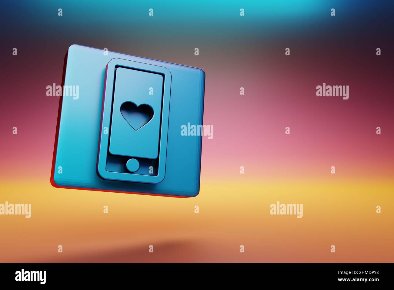 Mobile App icon. Beautiful Blue Mobile App symbol icons on multicolor ...