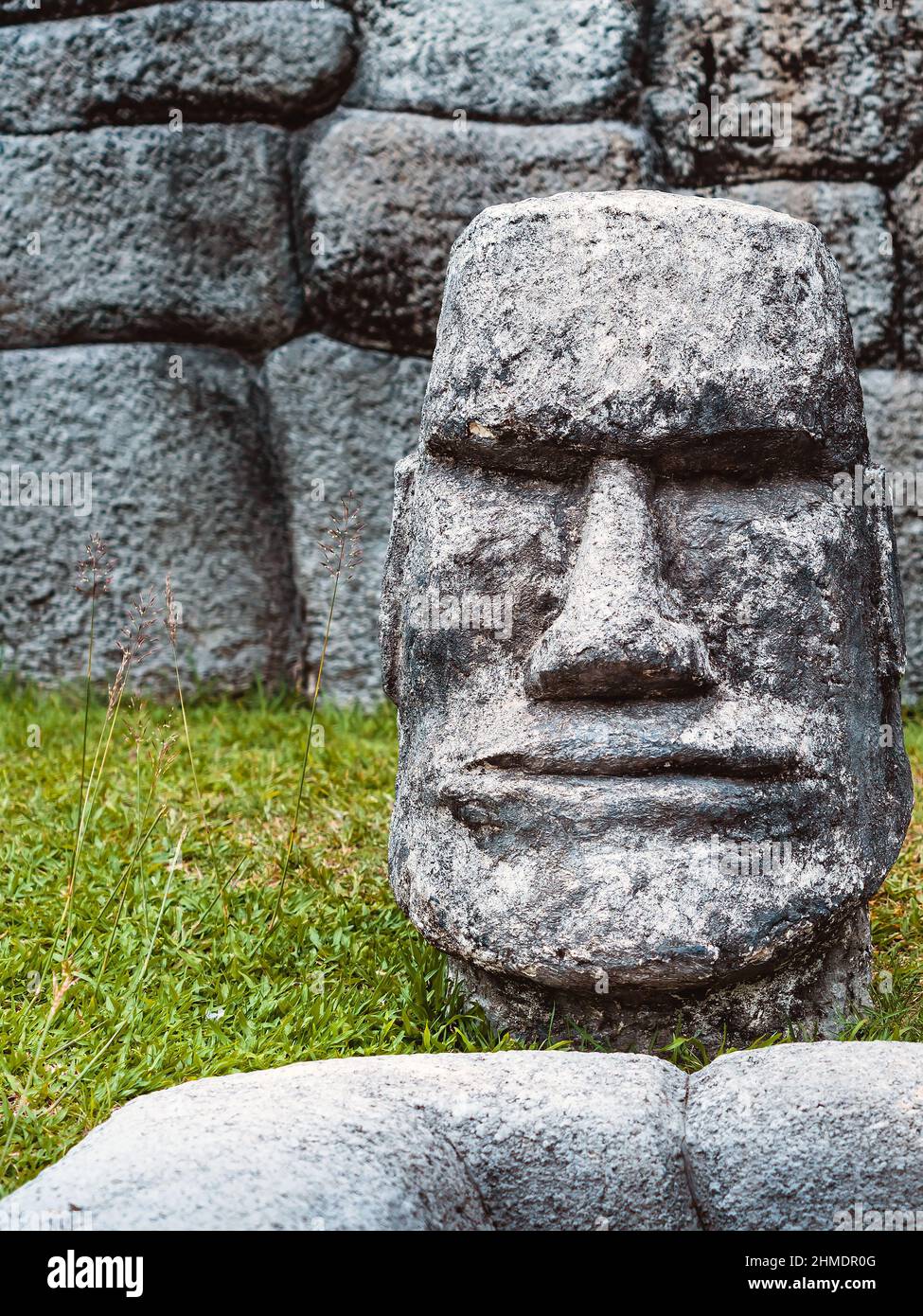 RATCHABURI, THAILAND-MAY 12, 2019 : Beautiful Moai imitation of the ...