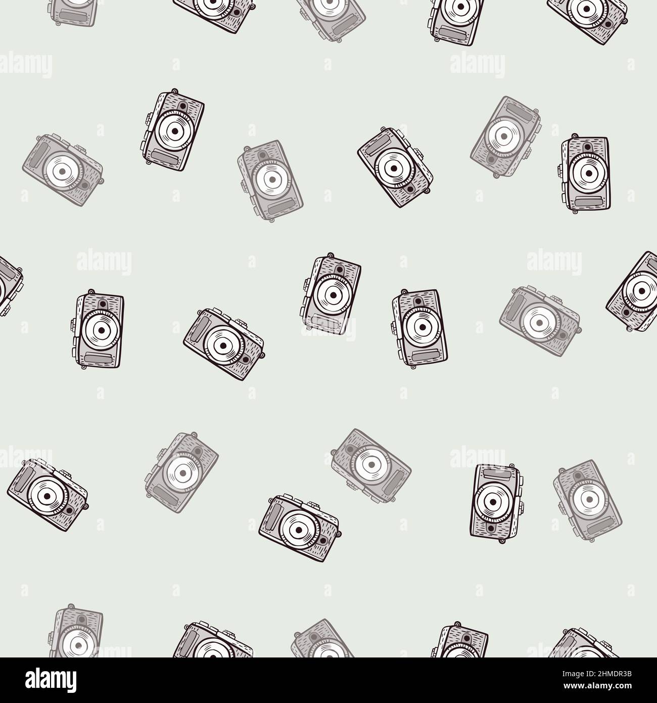 Photo camera seamless pattern. Cute vintage cameras background ...