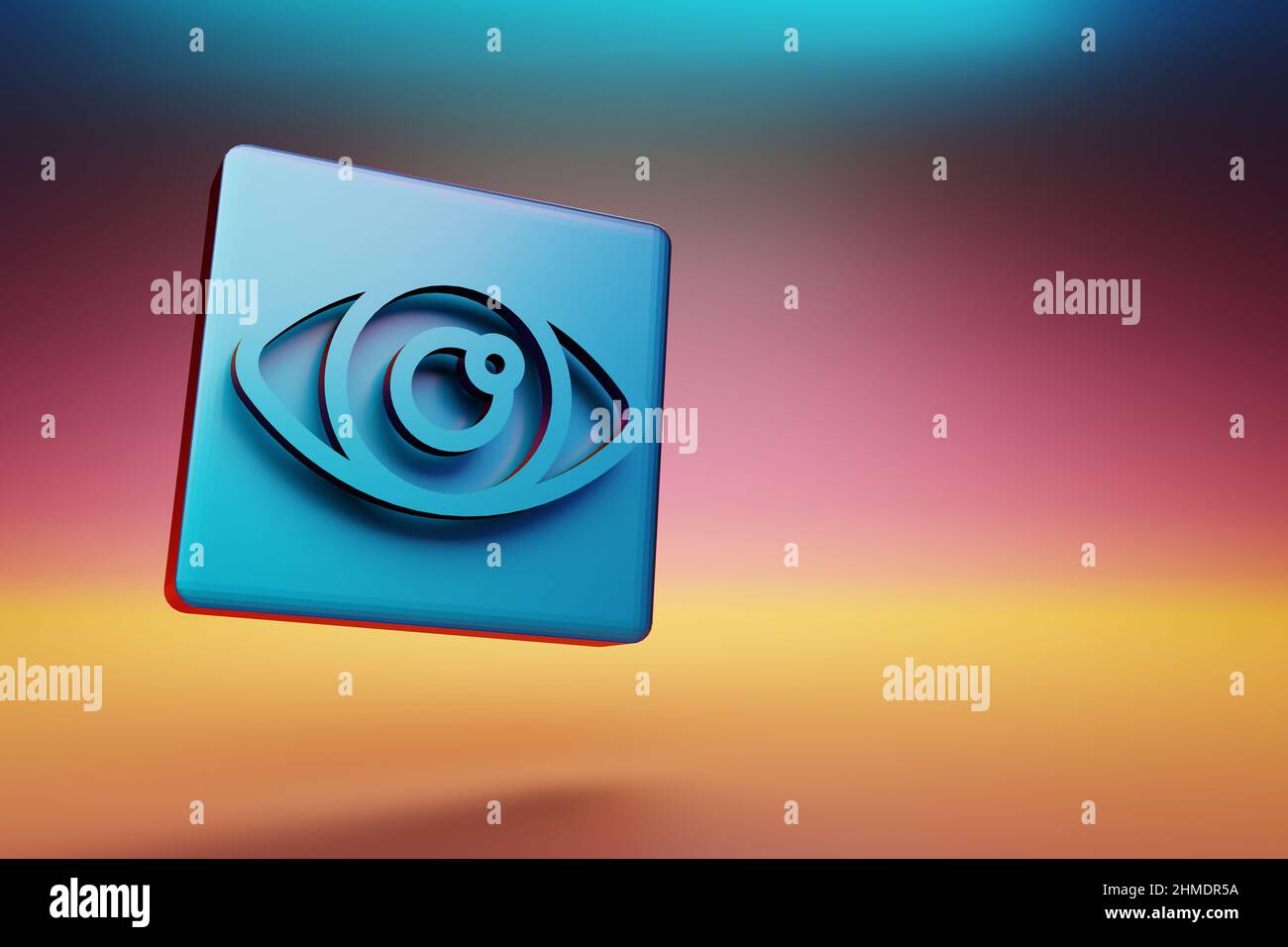Eye icon. Beautiful Blue Eye symbol icons on multicolor bright ...