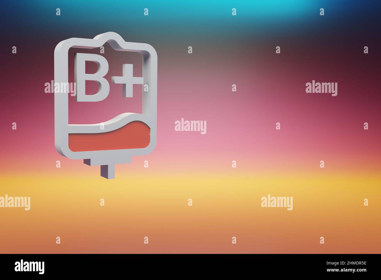 Blood Bag icon. Beautiful Blood Type B+ Symbol medical on multicolor ...
